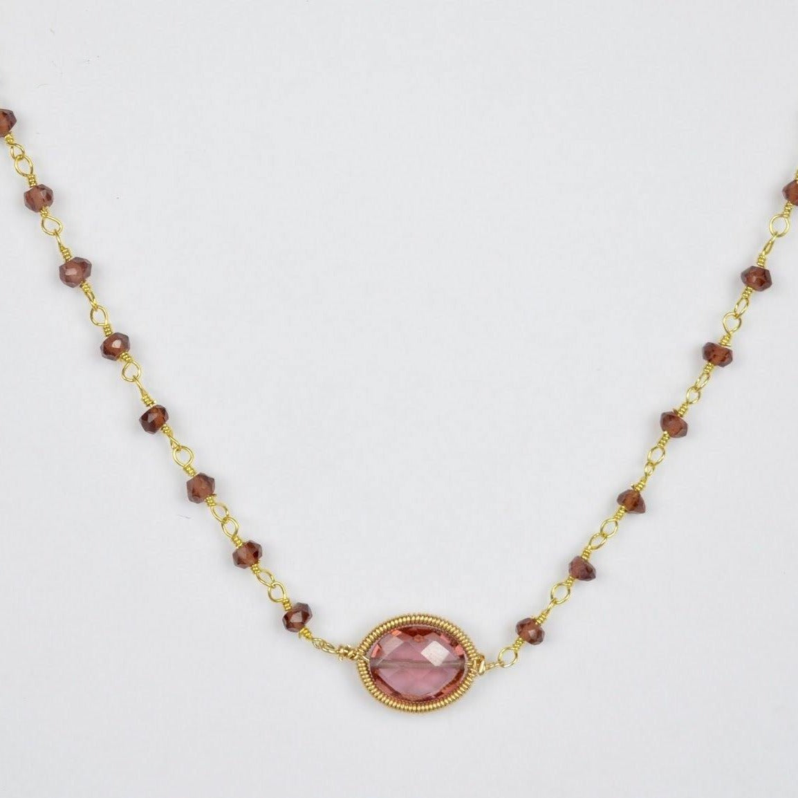 Marsala and Garnet Erica Necklace | Anna Balkan