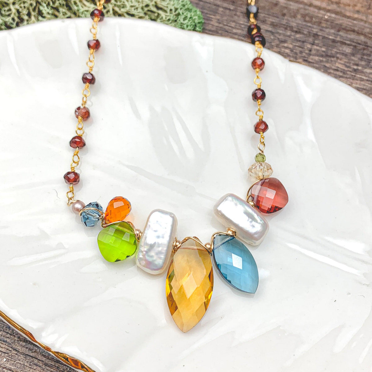 Colorful Marquee Mixed Shapes Katie Gem Necklace | Anna Balkan